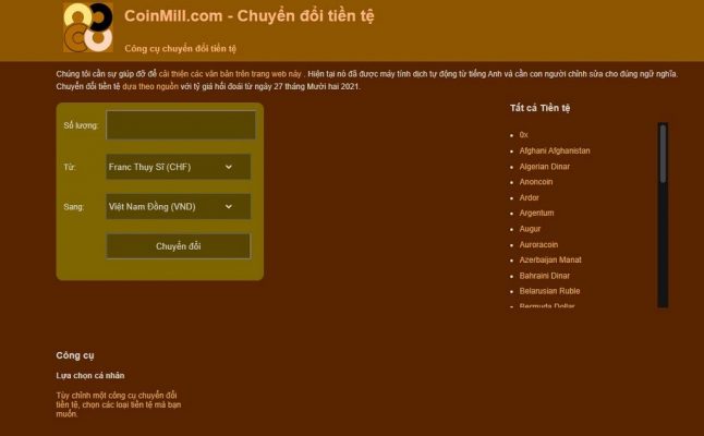Coinmill là gì? Tỷ giá quy đổi trên Coinmill có chính xác?
